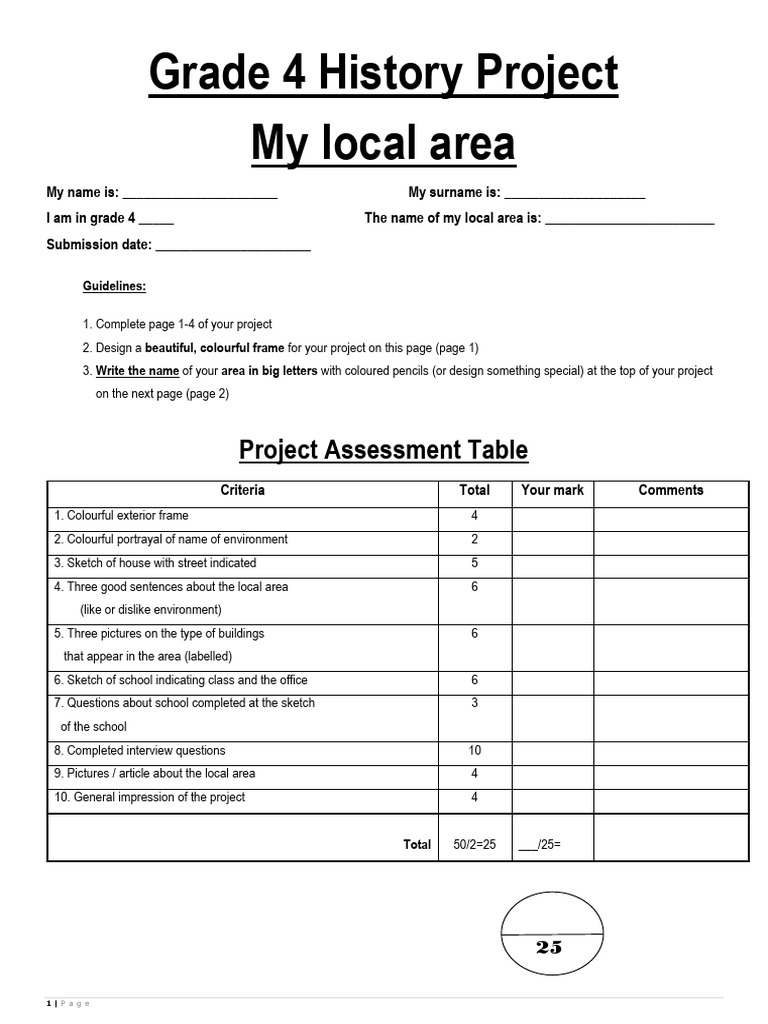 Grade 4 Local Area History Project | PDF