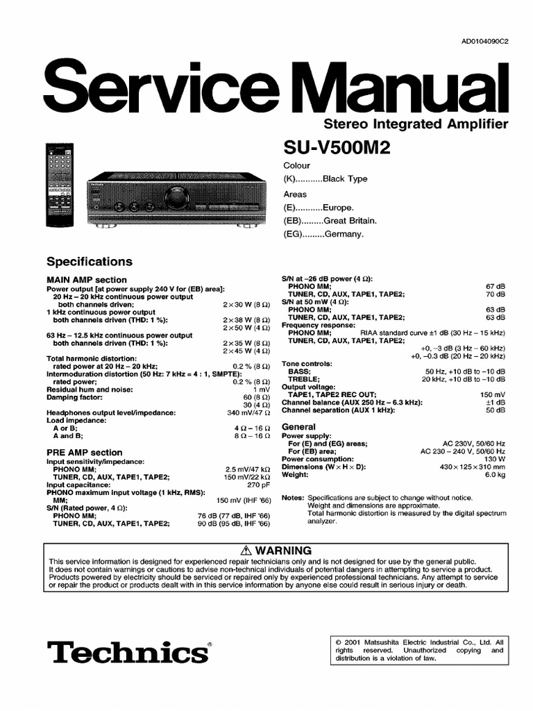 Technics Su-V500m2 | PDF