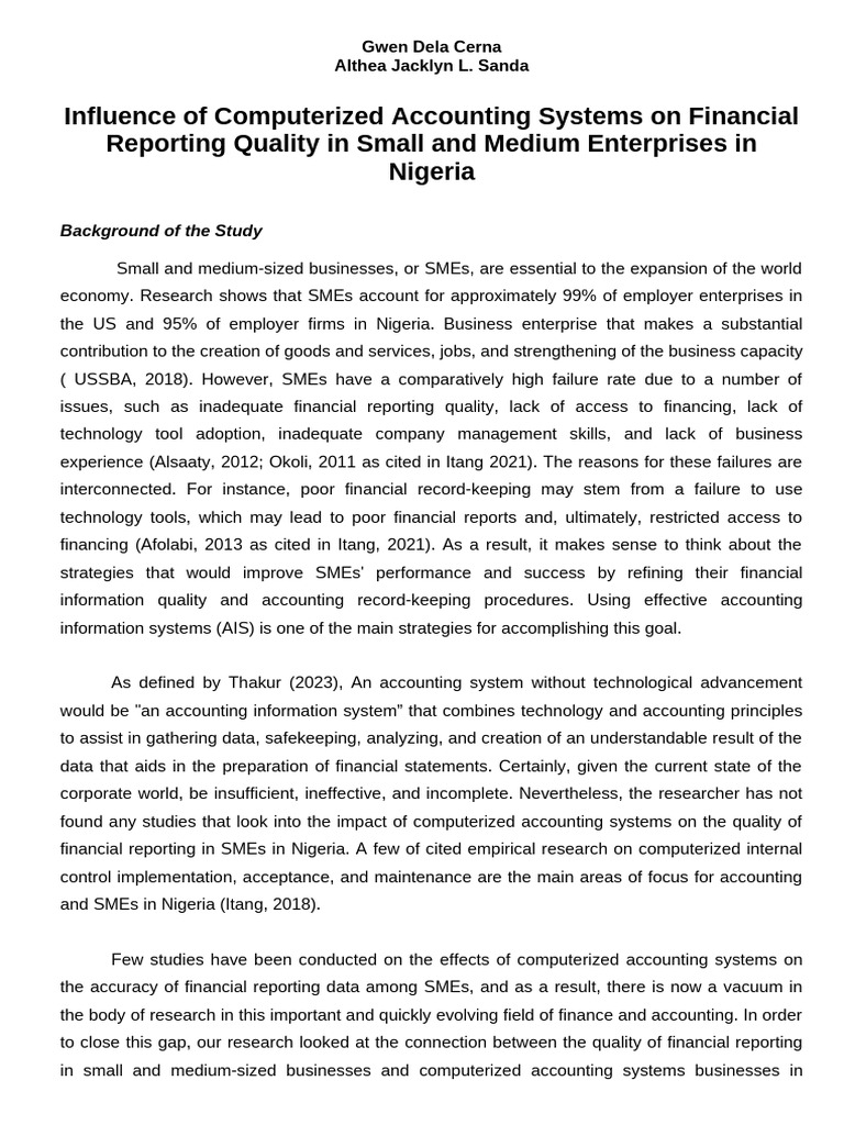 Dela Cerna and Sanda Research | PDF | Small And Medium Sized Enterprises | Business Economics