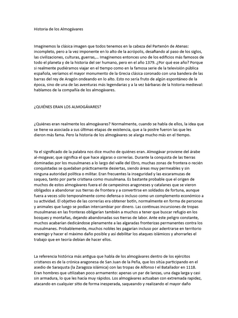 Historia de Los Almogávares | PDF | imperio Bizantino | Mercenario