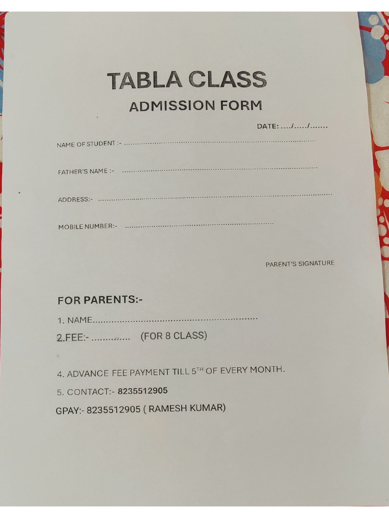 Admission Form | PDF