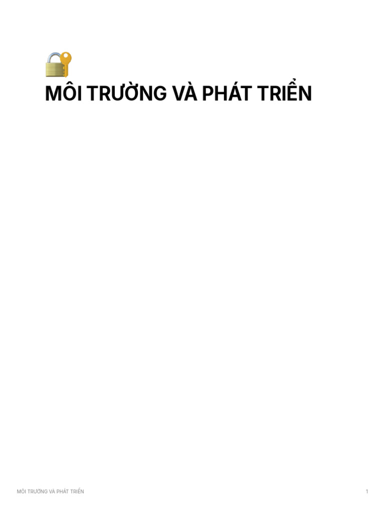 Mi TRNG V PHT Trin | PDF