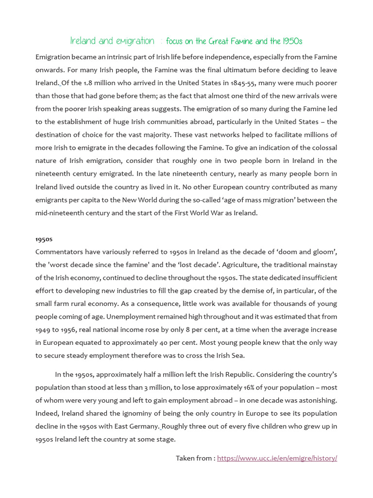 Thegreatfamineandthe50text Pad | PDF | Ireland | Famine