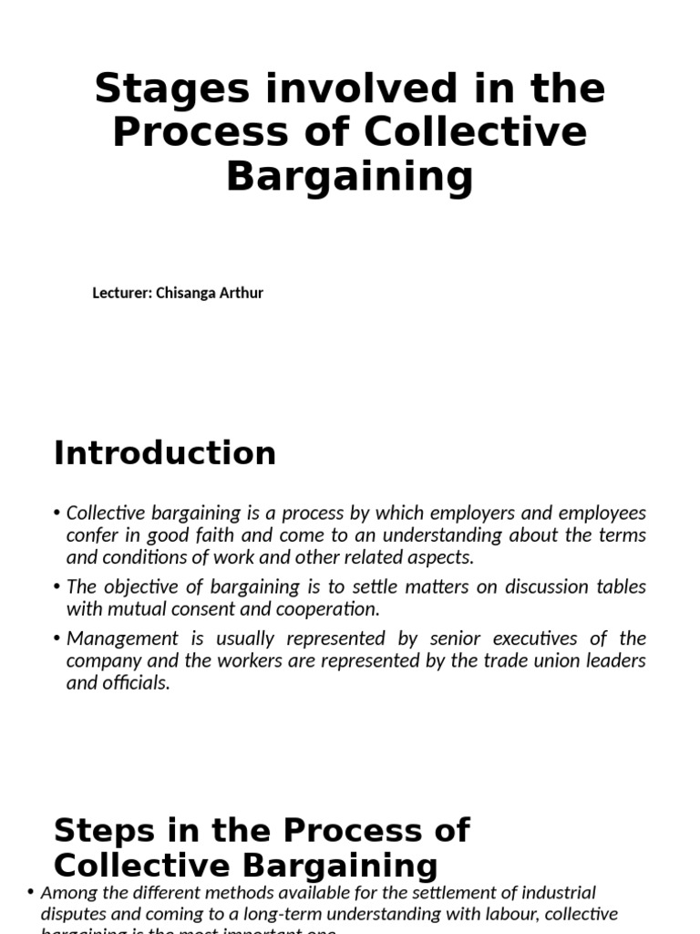 Stages Involved in The Process of Collective Bargaining | PDF ...