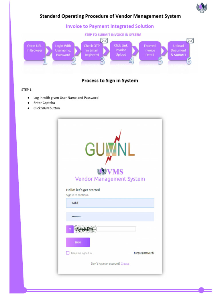 Standard Operating Procedure of Vendor Management System: Invoice To ...