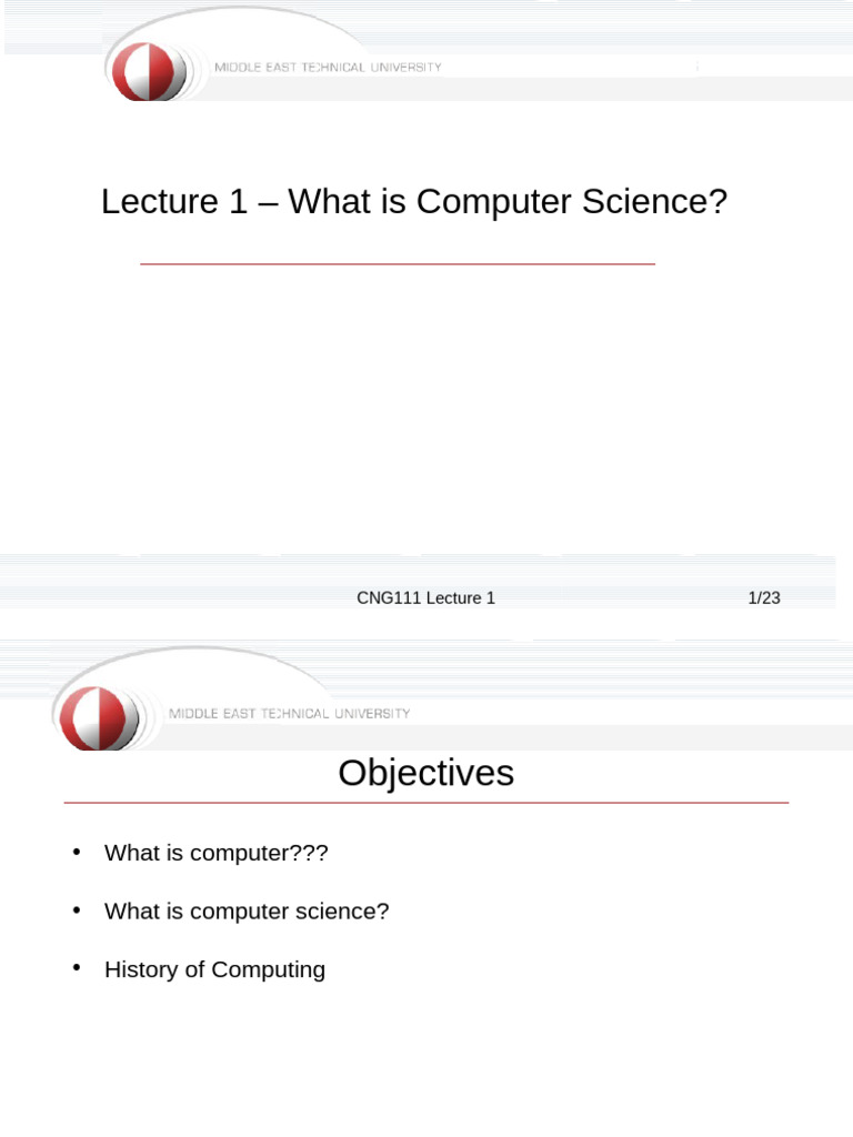 CNG111 Lecture 1-Part 1 | PDF | Computer Program | Programming