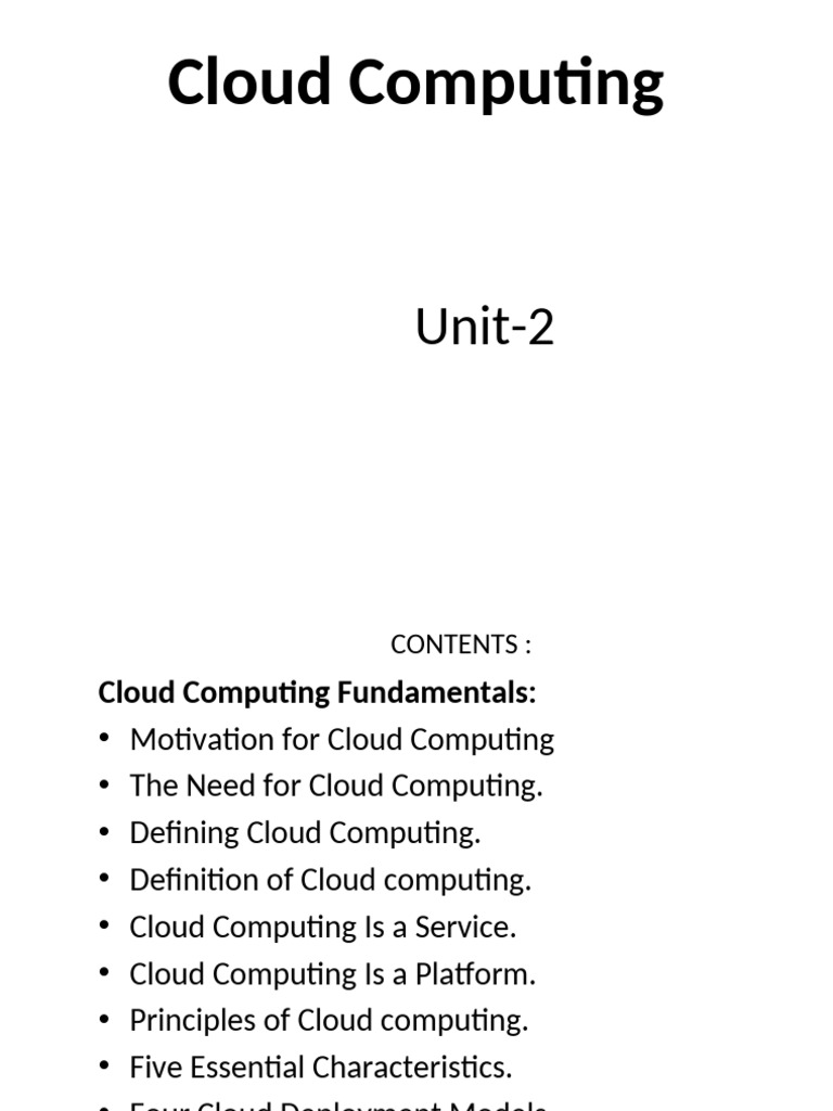 Cloud Computing Unit2 New | PDF | Cloud Computing | Software As A Service