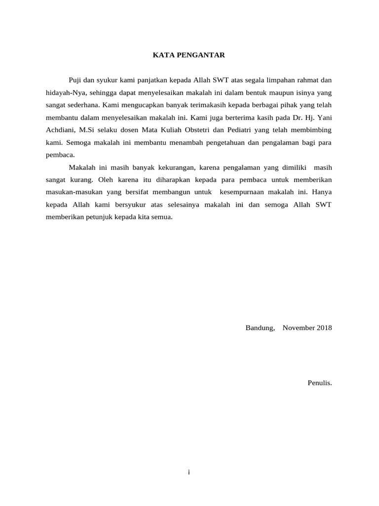 Kata Pengantar Dan Daftar Isi Kel 8 Obstetri | PDF