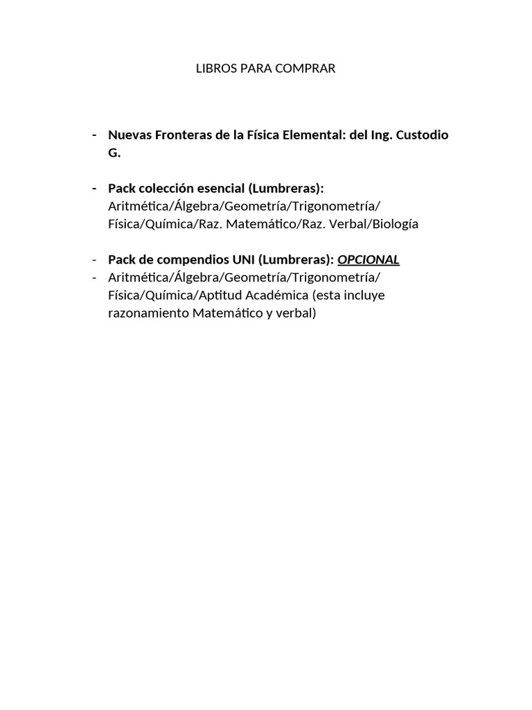 Libros para Comprar | PDF
