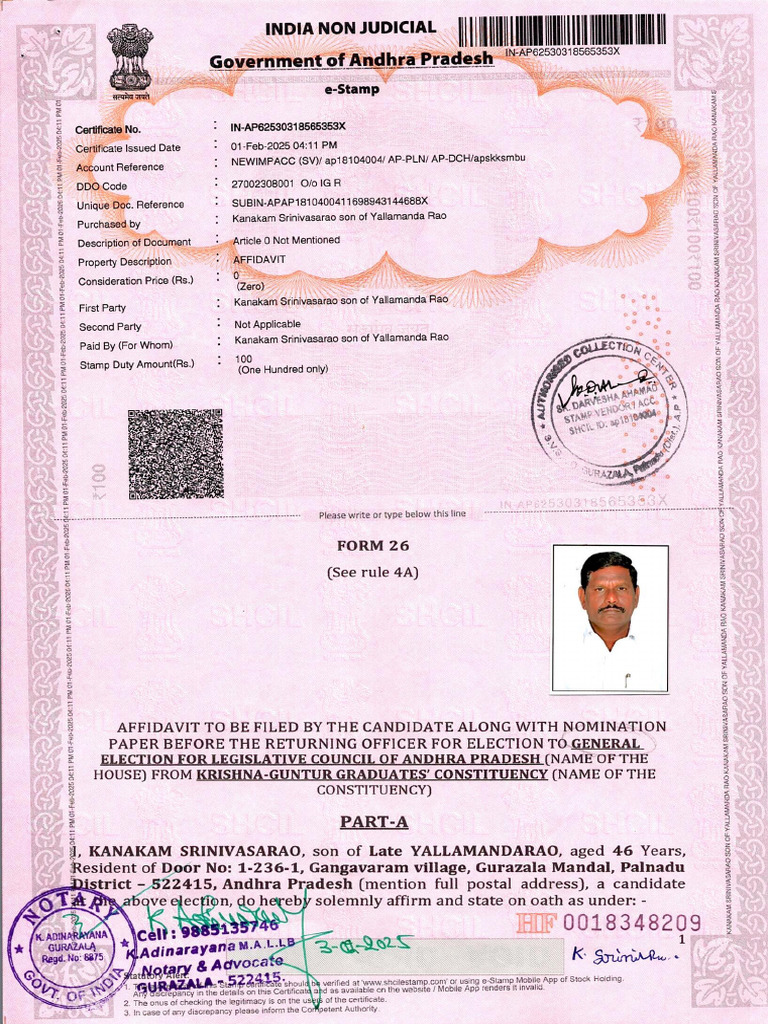 Konakam Srinivasarao (National Nava Kranthi Party) | PDF