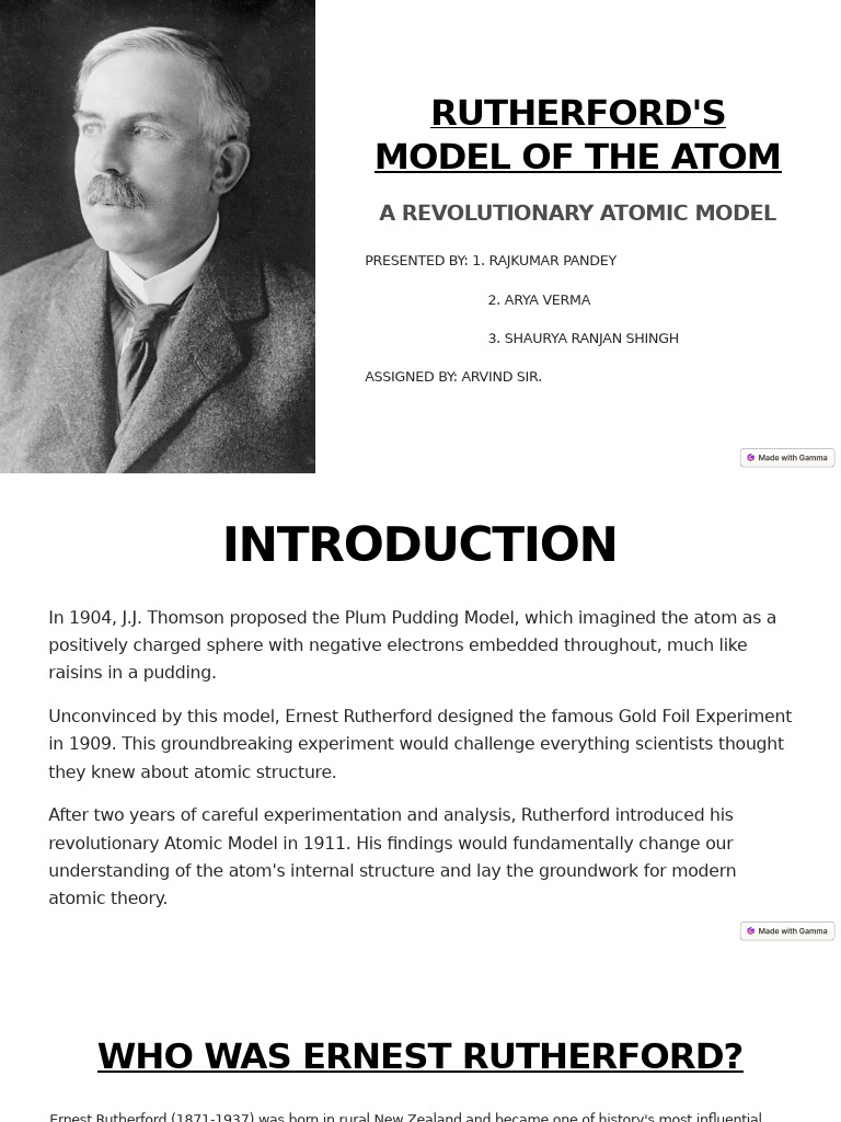 Rutherford's Revolutionary Atomic Model | PDF | Atomic Nucleus | Atoms