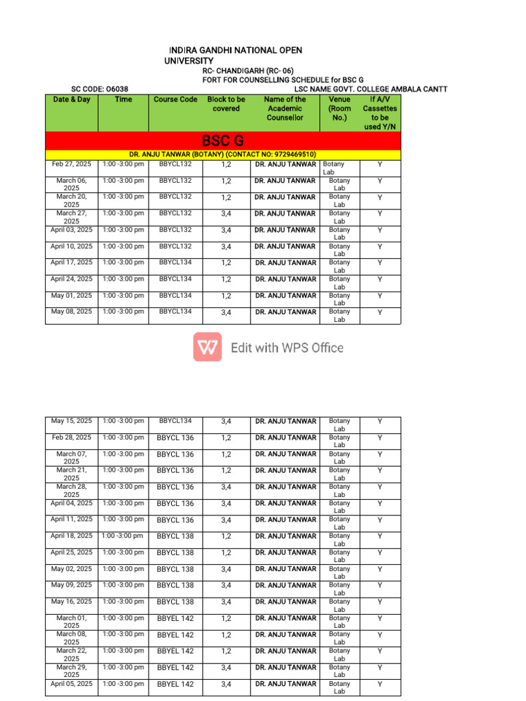 Ignou-Schedule Jan 2025 BSC G | PDF | Inquiry | Mathematics