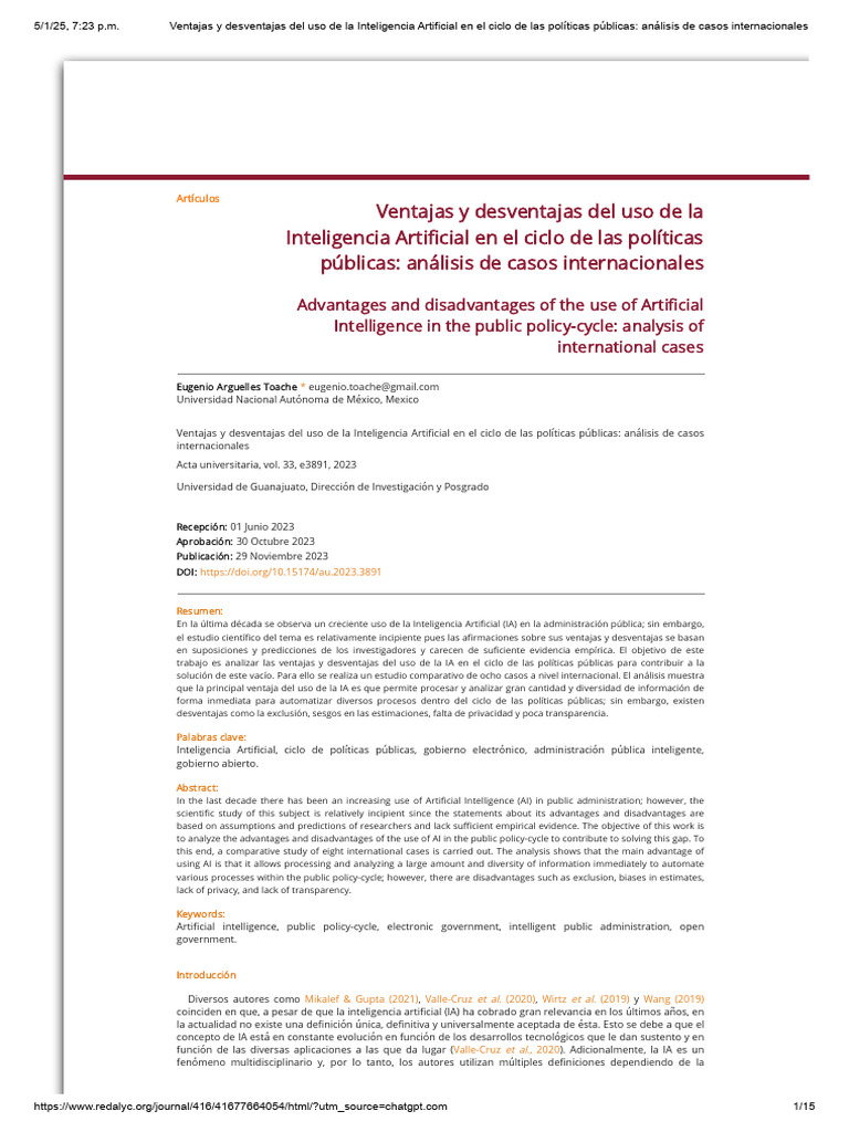 Ventajas y Desventajas Del Uso de La Inteligencia Artificial en El ...