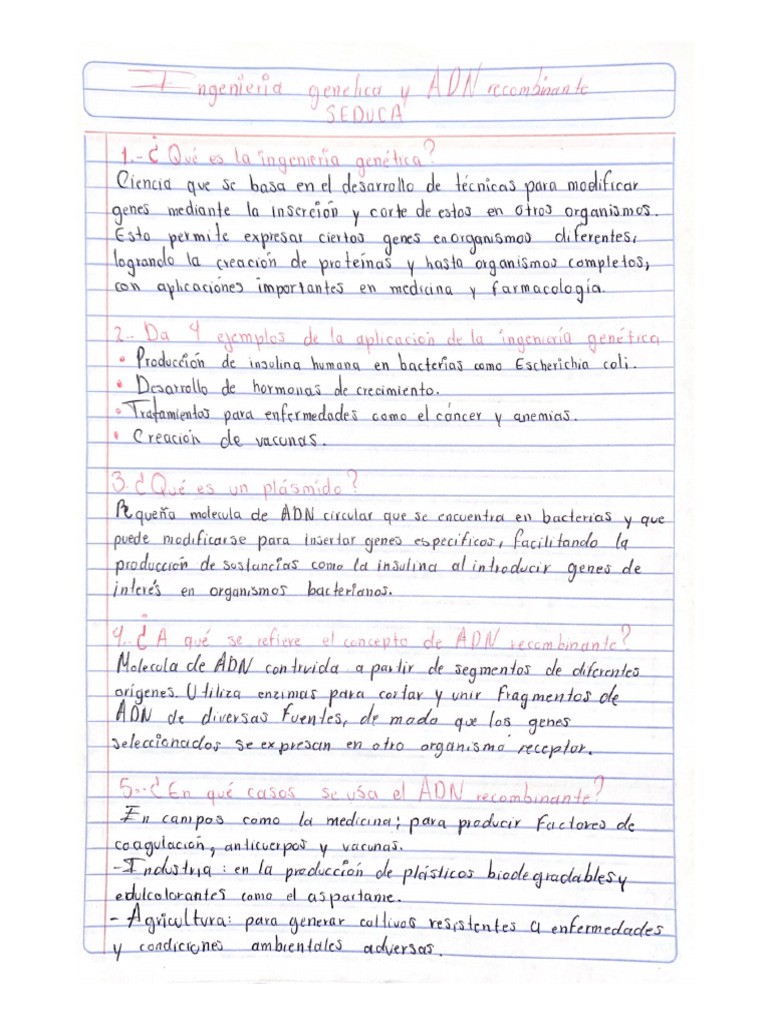 Ingeniería Genética y ADN Recombinante | PDF