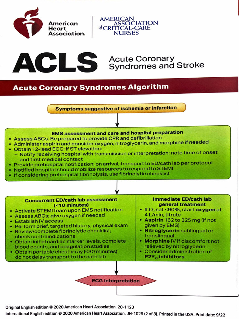CARDIAC ACLS ALGORITHMS_230316_010514 | PDF | Myocardial Infarction ...