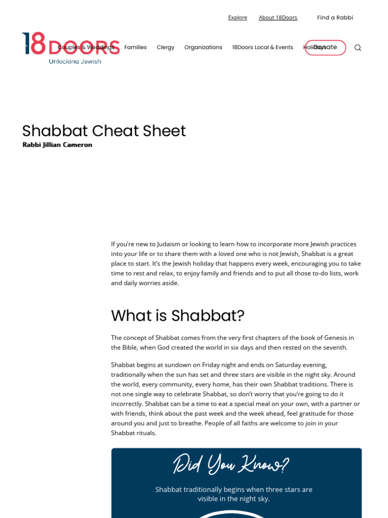 Shabbat Celebration Guide for Beginners | PDF | Shabbat | Hebrew Words ...