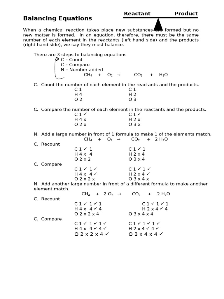 How to Balance Chemical Equations | PDF