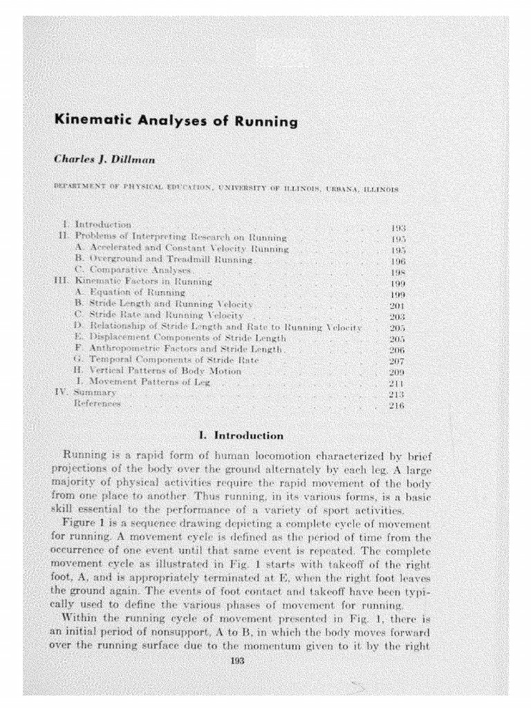 Kinematic Analyses of Running.10 | PDF