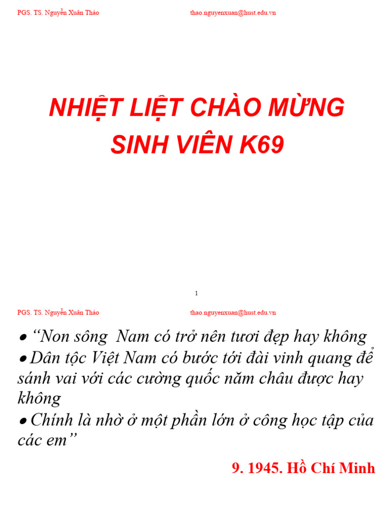 Nhiệt Liệt Chào Mừng Sinh Viên K69: PGS. TS. Nguyễn Xuân Thảo thao.nguyenxuan@hust.edu.vn | PDF