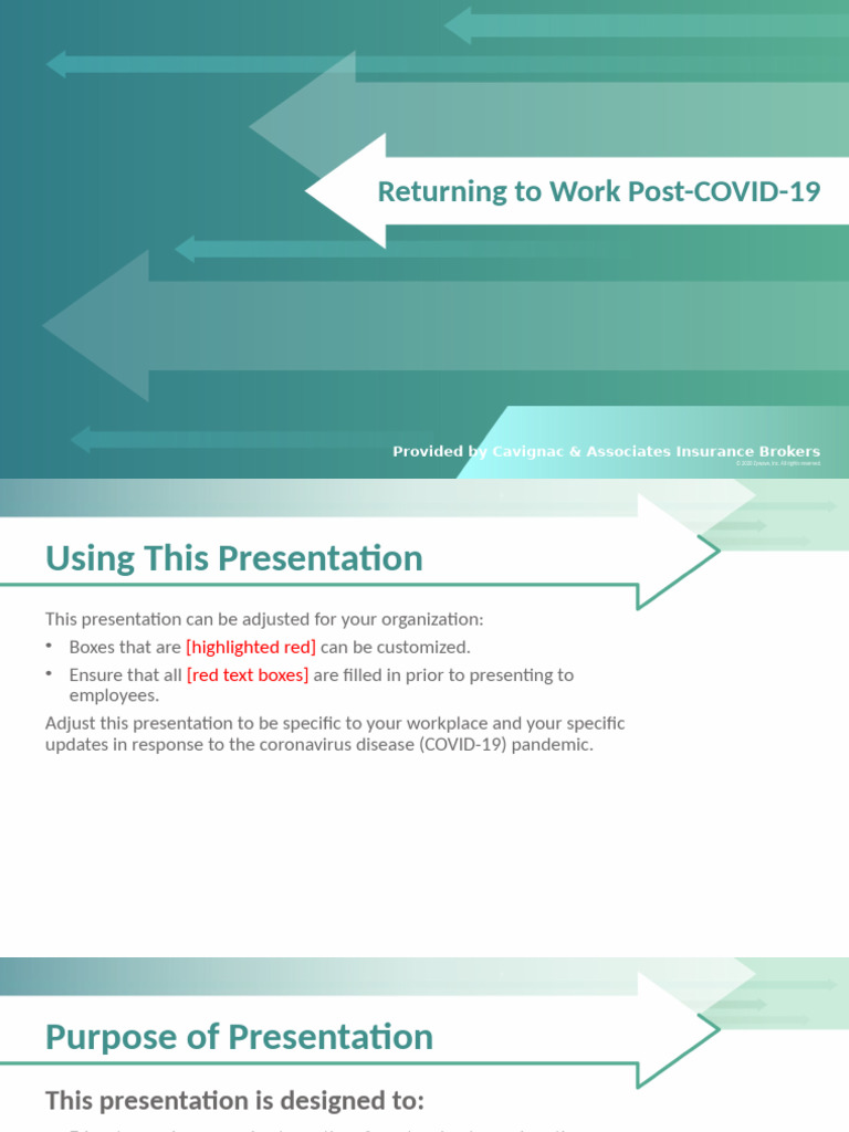 Employer Presentation Returning To Work Post COVID 19 | PDF | Hand ...