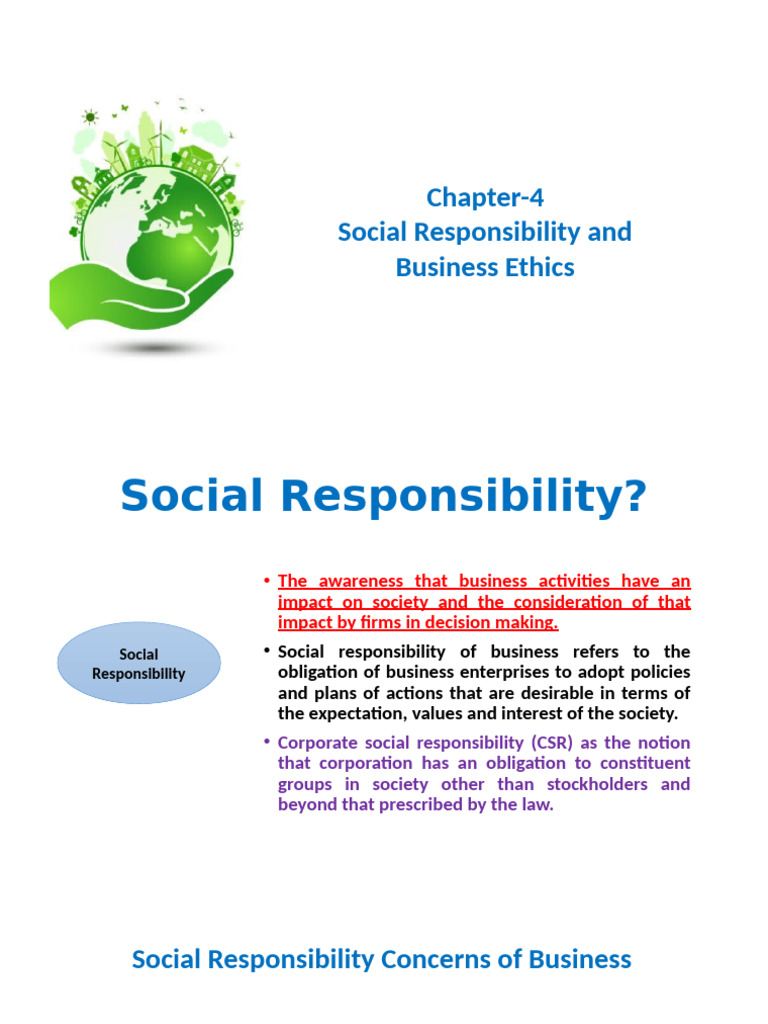 Chapter 4 - Social Responsibility | PDF | Business Ethics | Corporate ...