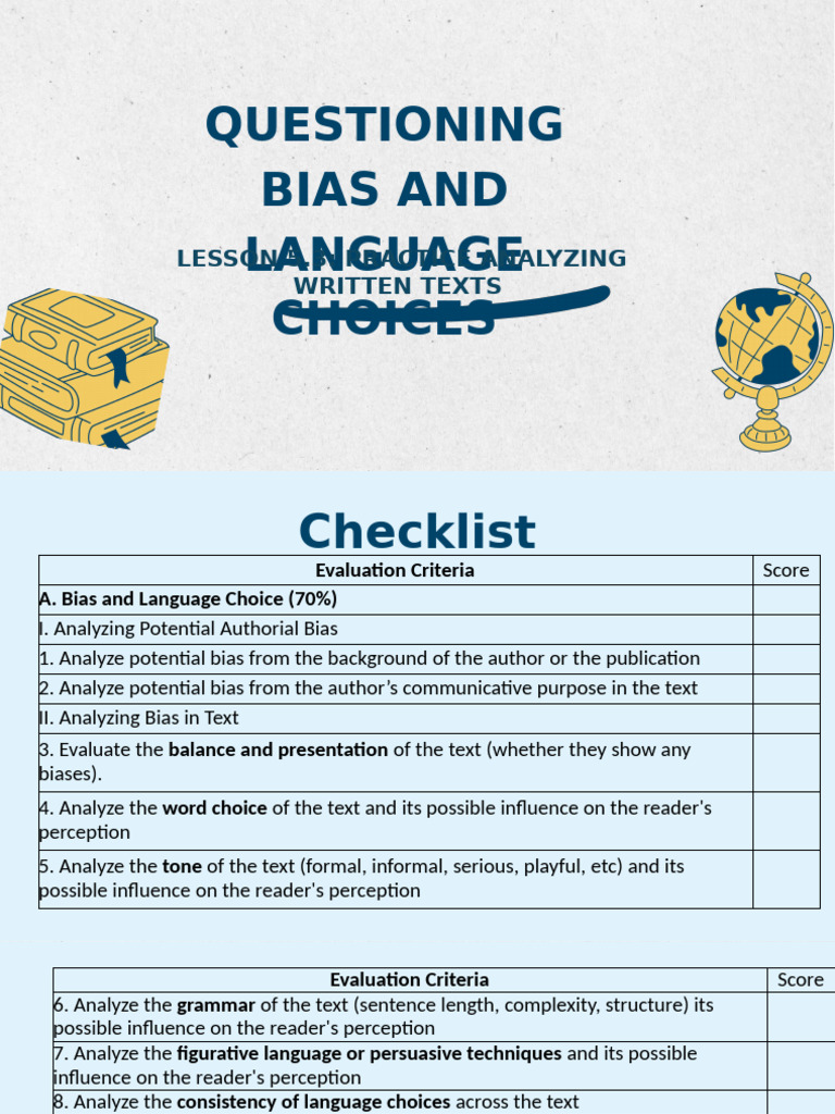 Analyzing Bias in Text and Language Choices | PDF | Bias | Framing ...