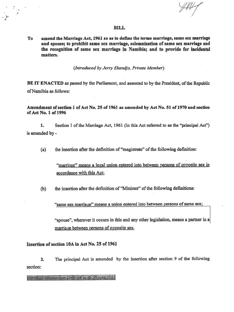 Marriage Amendment Private Members Bill | PDF