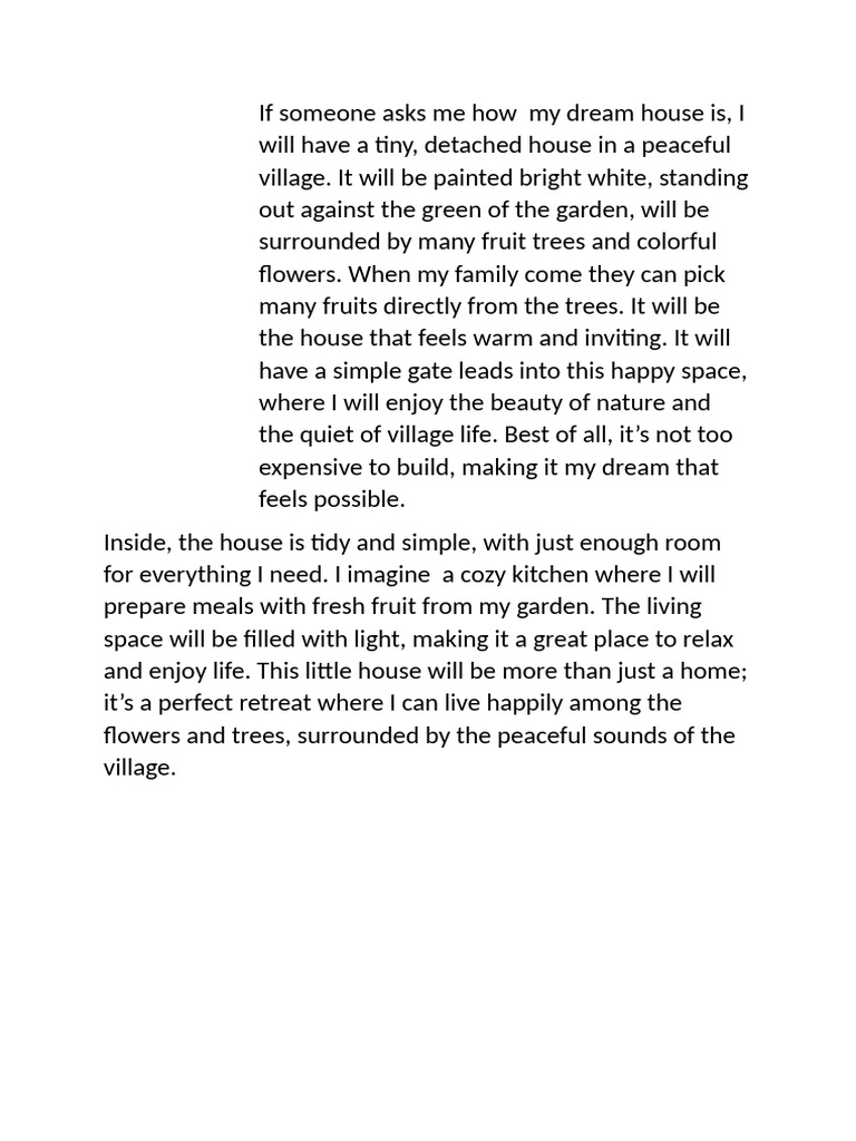 My Dream Tiny House in a Village | PDF