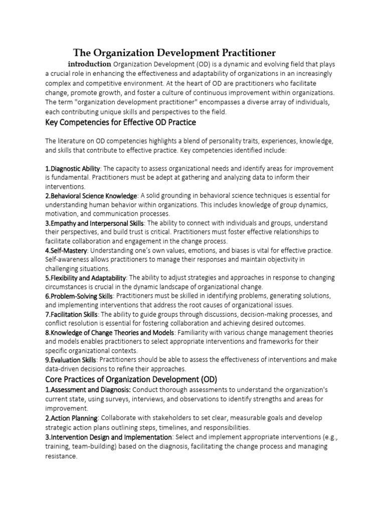 The Organization Development | PDF | Organization Development | Change ...