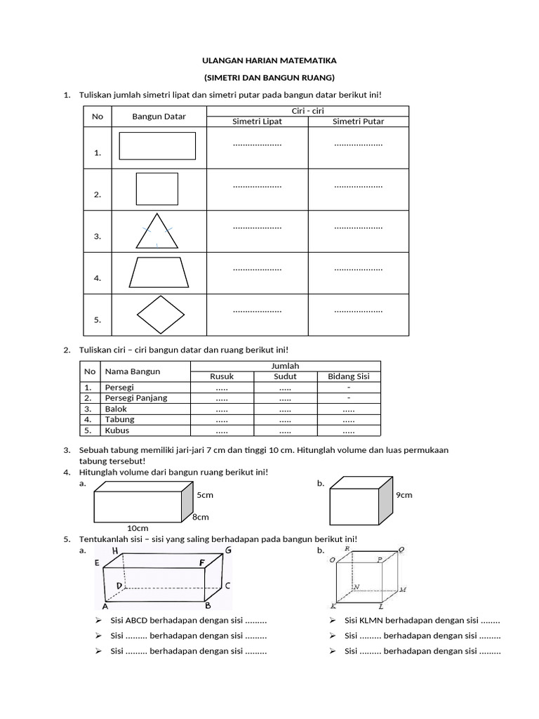 Simetri Dan Volume | PDF