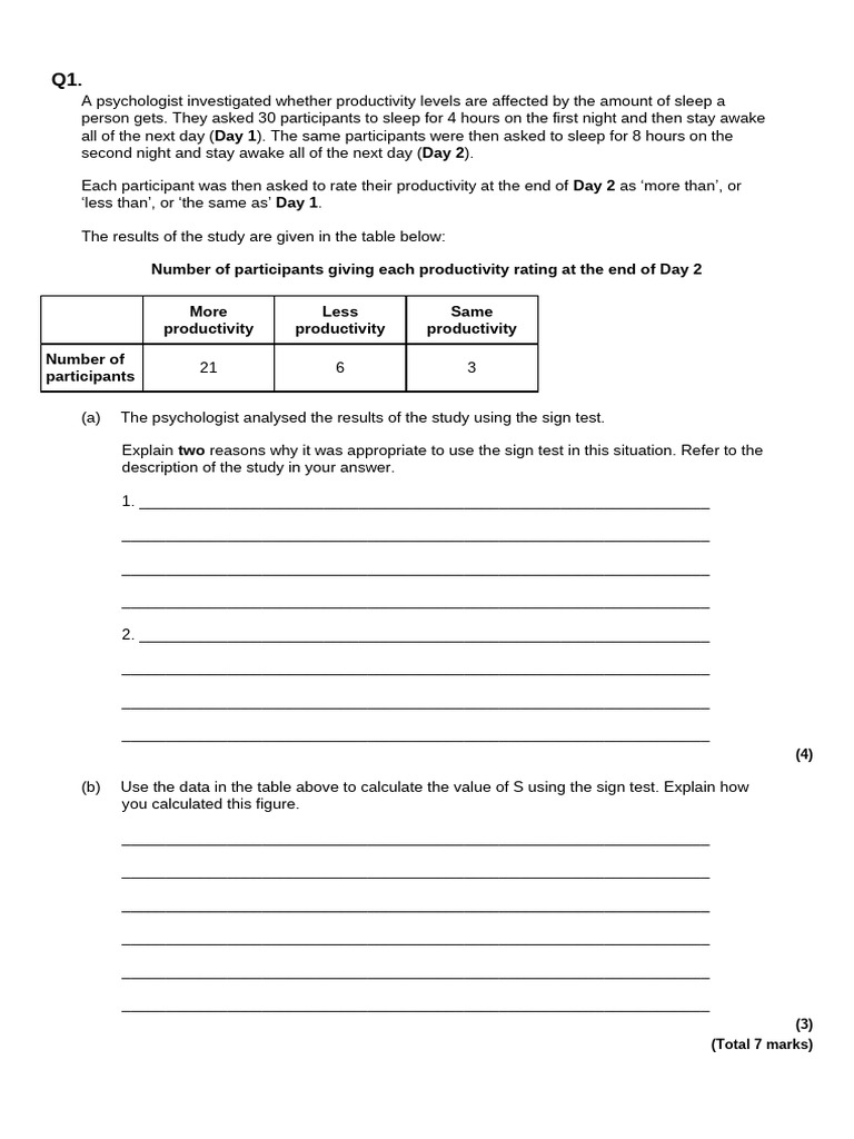 Inferential Test Qs | PDF | Psychology | Behavioural Sciences