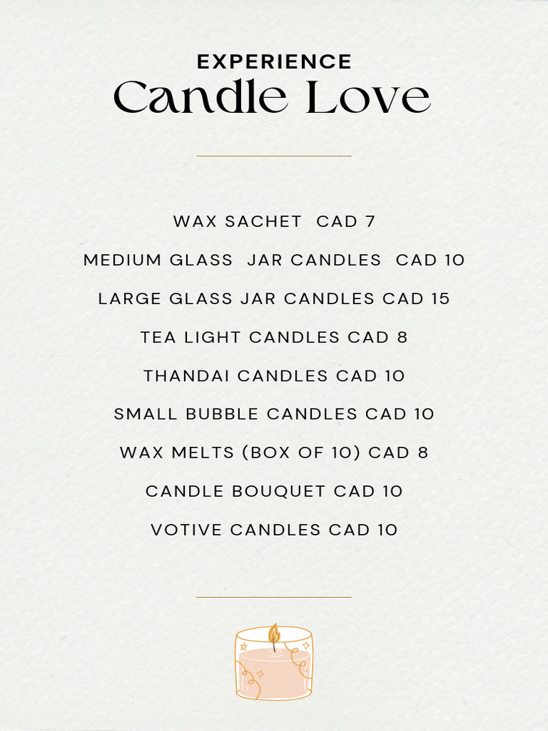 Candle Products & Pricing Guide | PDF