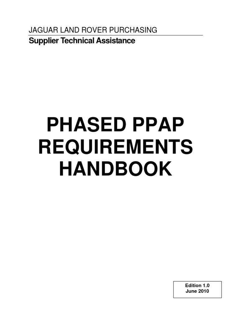 Phased PPAP Manual - June 2010 | PDF | Specification (Technical ...