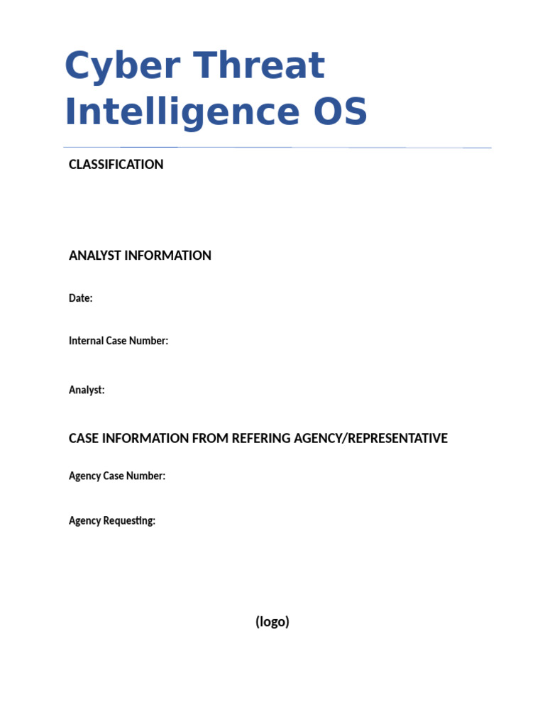 Cyber Threat Intelligence Report Template | PDF | Security | Computer ...