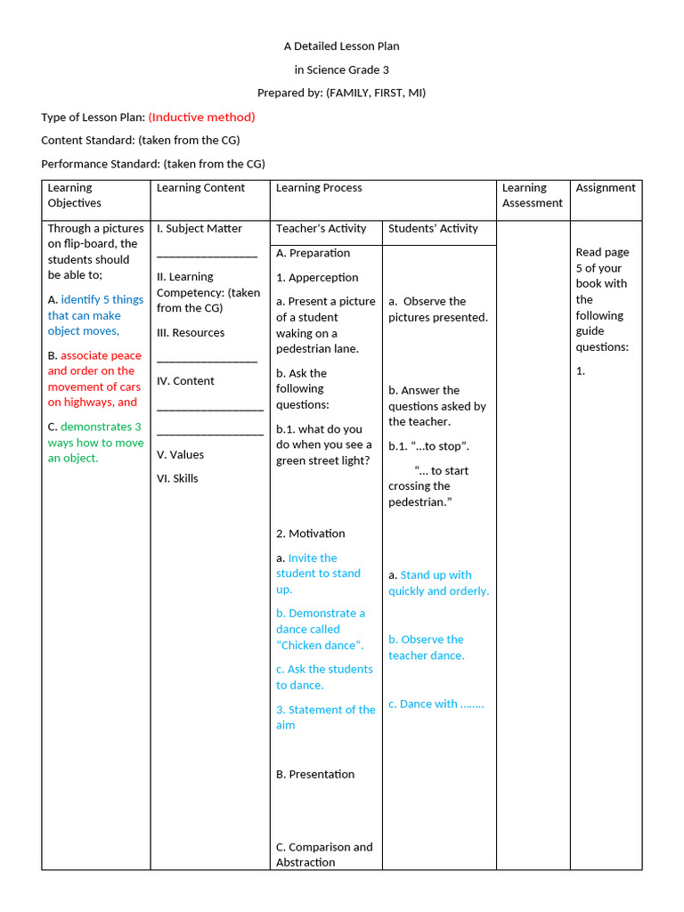 Grade 3 Science Lesson Plan | PDF | Lesson Plan | Learning