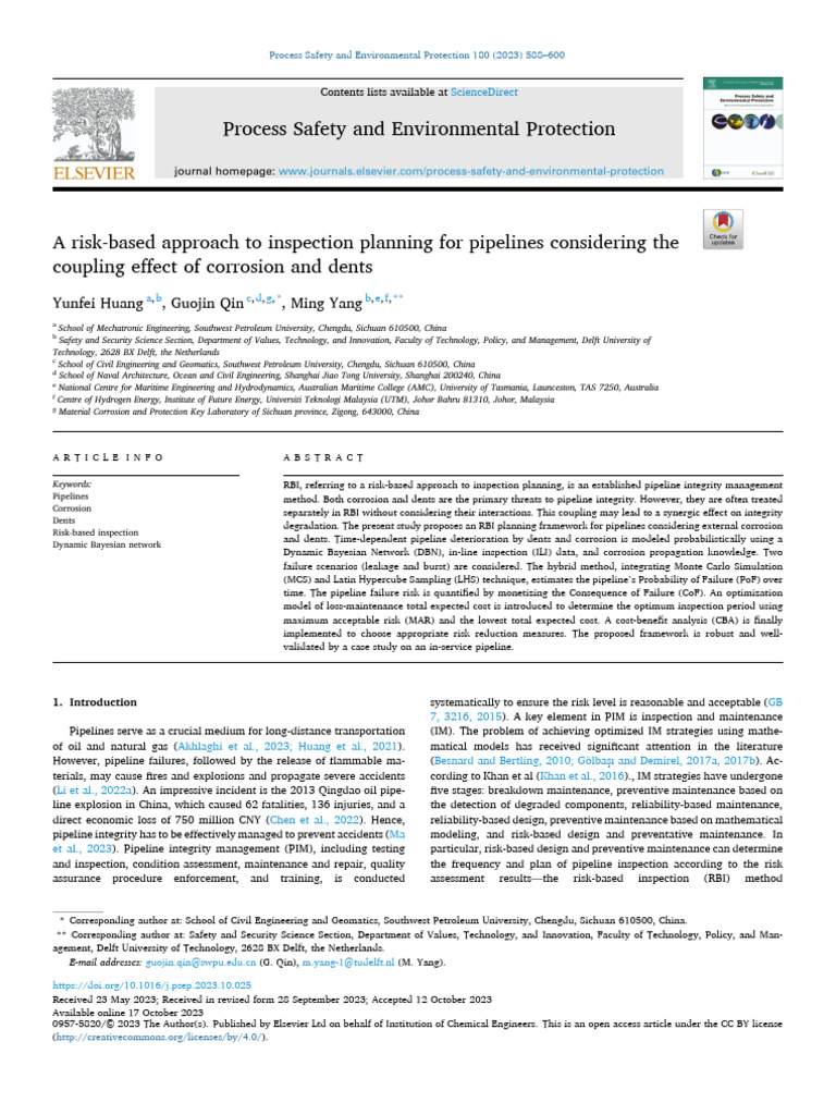 Subsea Node Inspection Framework | PDF | Corrosion | Risk
