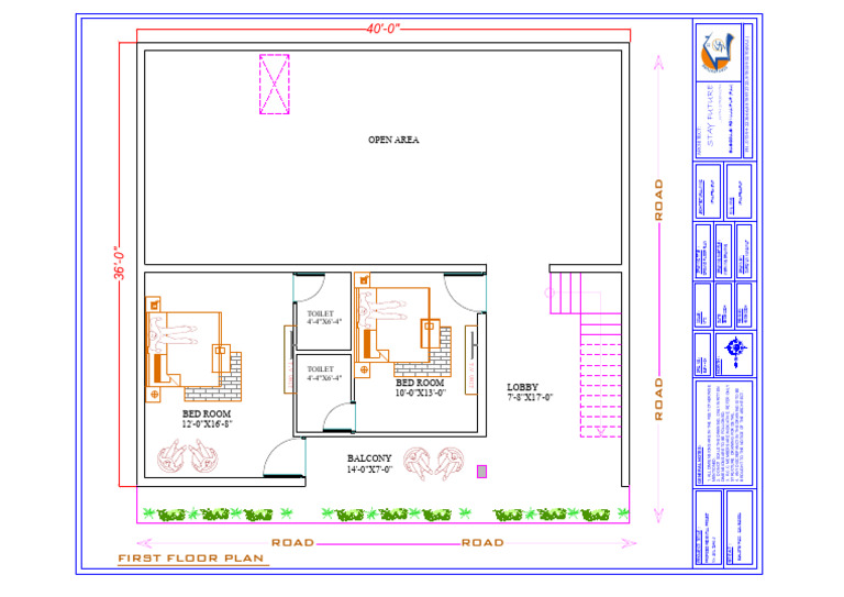 40x50 Open Floor Plan Design | PDF | Technical Drawing