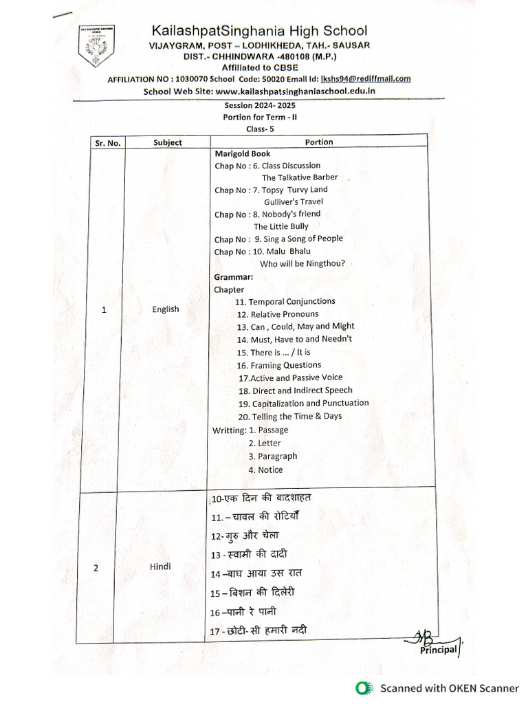 Grade V Portion For Term II | PDF
