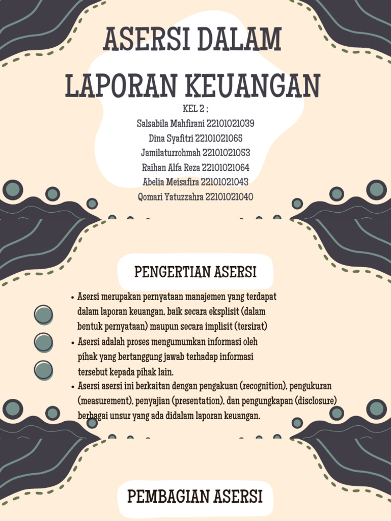 PPT Kel 2. Asersi Dalam Laporan Keuangan | PDF