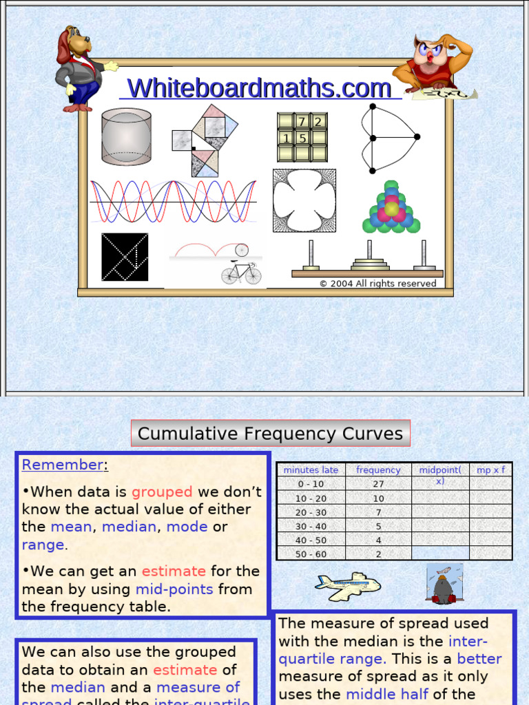 Cumulative Frequency Curves Explained | PDF | Median | Mean
