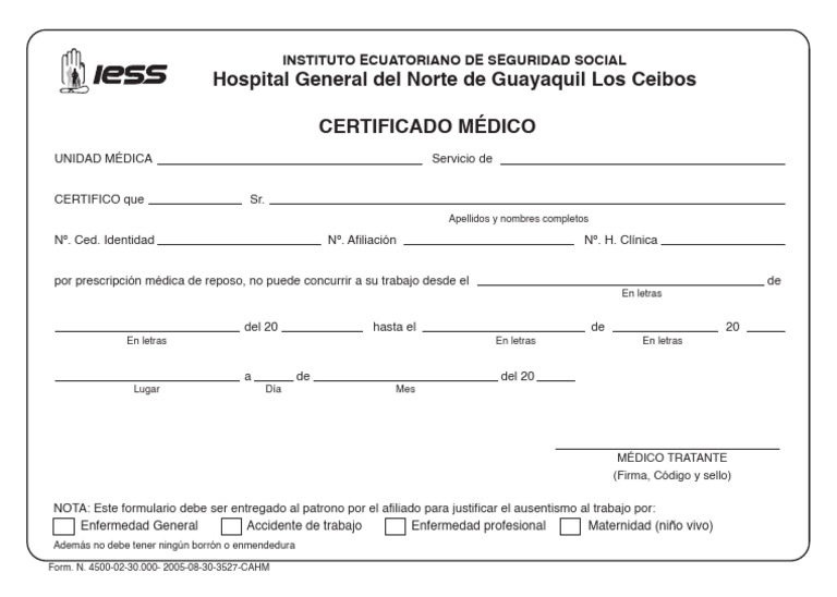 Certificado Medico Iess-2 | PDF