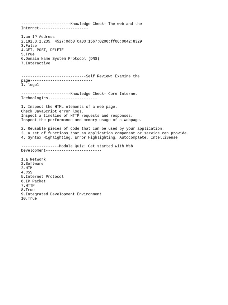 Core Internet Technologies | PDF