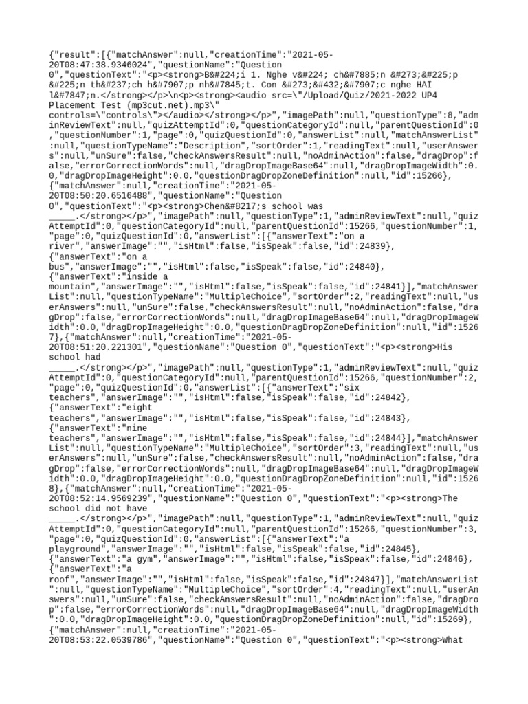 Quiz 101 | PDF | Computer Data | Character Encoding