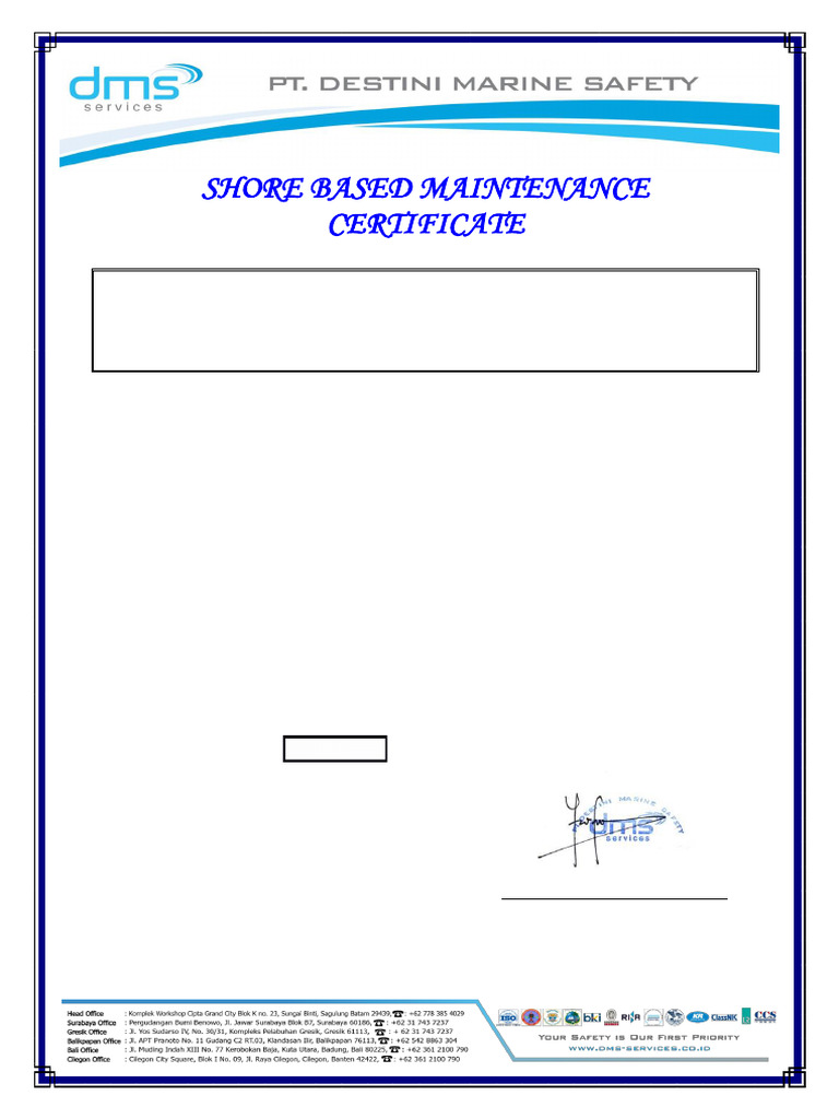 GMDSS Shore Maintenance Cert 2025 | PDF