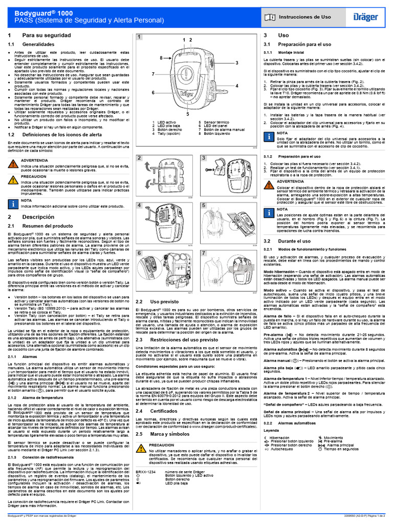 Bodyguard 1000 Ifu 3359550 Es | PDF | Diodo emisor de luz | Temperatura