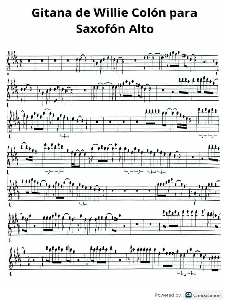 Gitana de Willie Colón para Saxo Alto | PDF