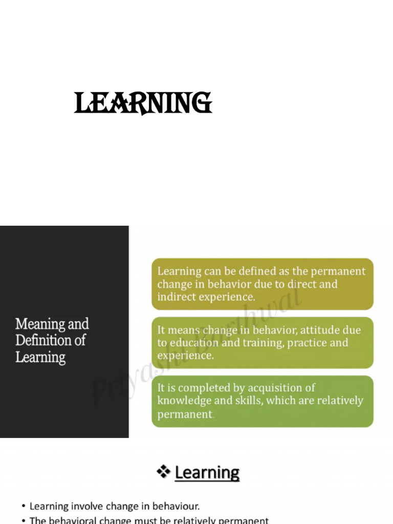 LEARNING1_PPT.pptx | PDF | Learning Styles | Thought