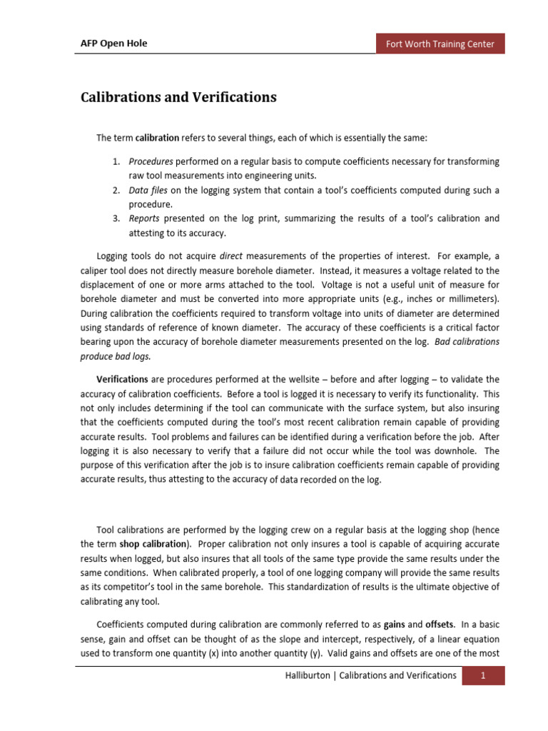 Calibrations and Verifications | PDF | Calibration | Verification And ...