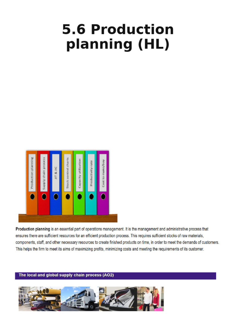 Stock Control Charts in Production Planning | PDF