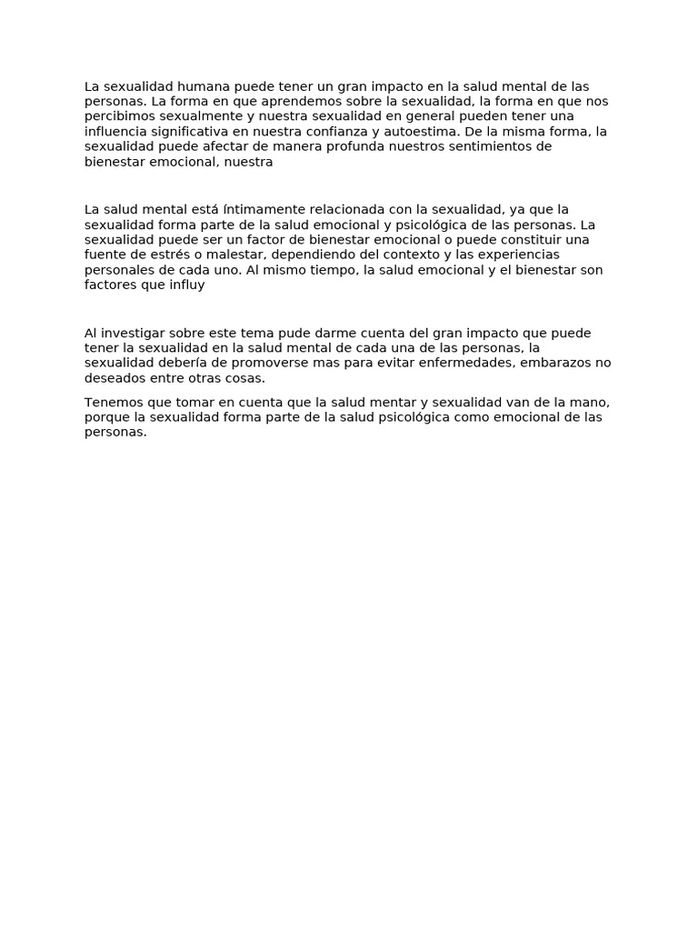 Foro Sexualidad Humana Y Salud Mental Pdf